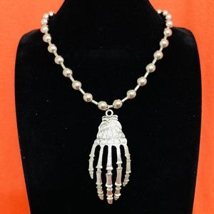Jewelry | Gothic Hand Skeleton Pendant Necklace Ball Chain | Poshmark